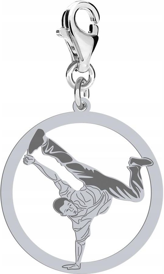 Charms Srebrny Breakdance Prezent Biżuteria Zawieszka ŻYCZENIA GRATIS ...
