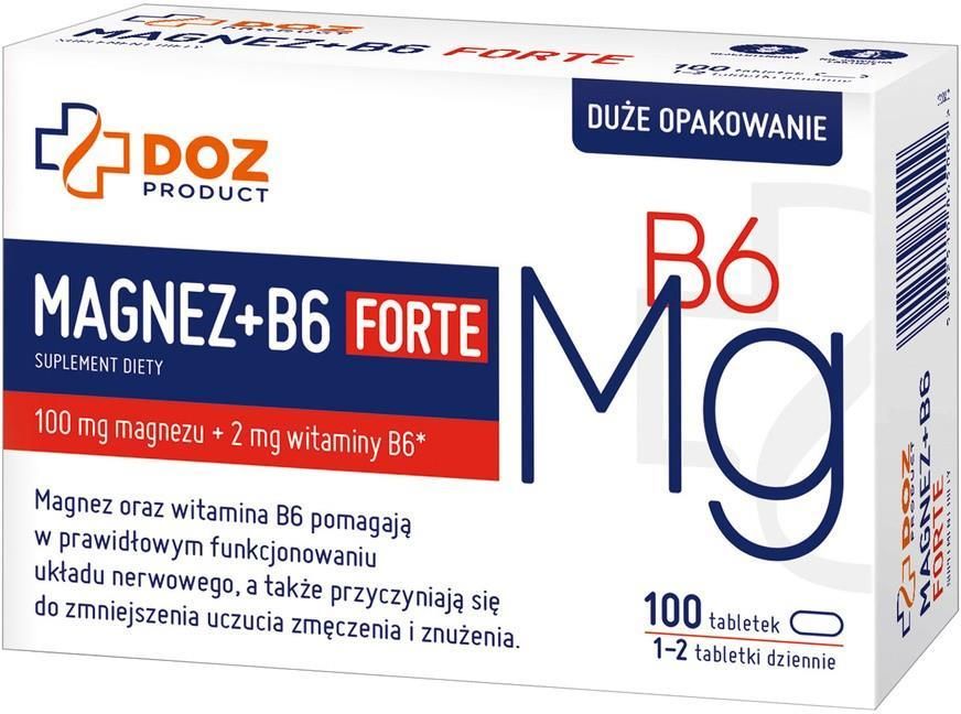 Doz Product Magnez + B6 Forte 100tabl. - Opinie i ceny na Ceneo.pl