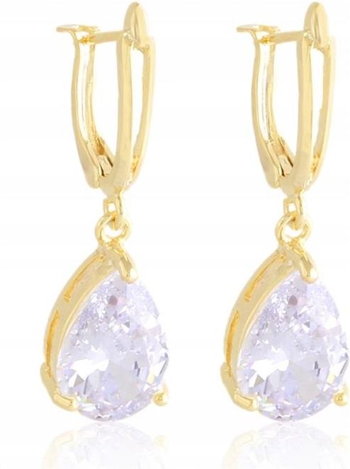 Stainless Steel Złote Kolczyki Ze Stali Chirurgicznej Kryształowe Łezki ...