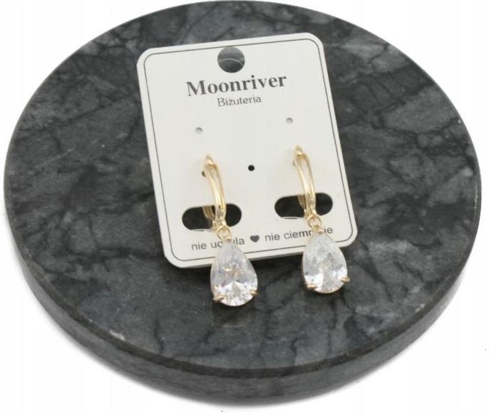 Stainless Steel Złote Kolczyki Ze Stali Chirurgicznej Kryształowe Łezki ...