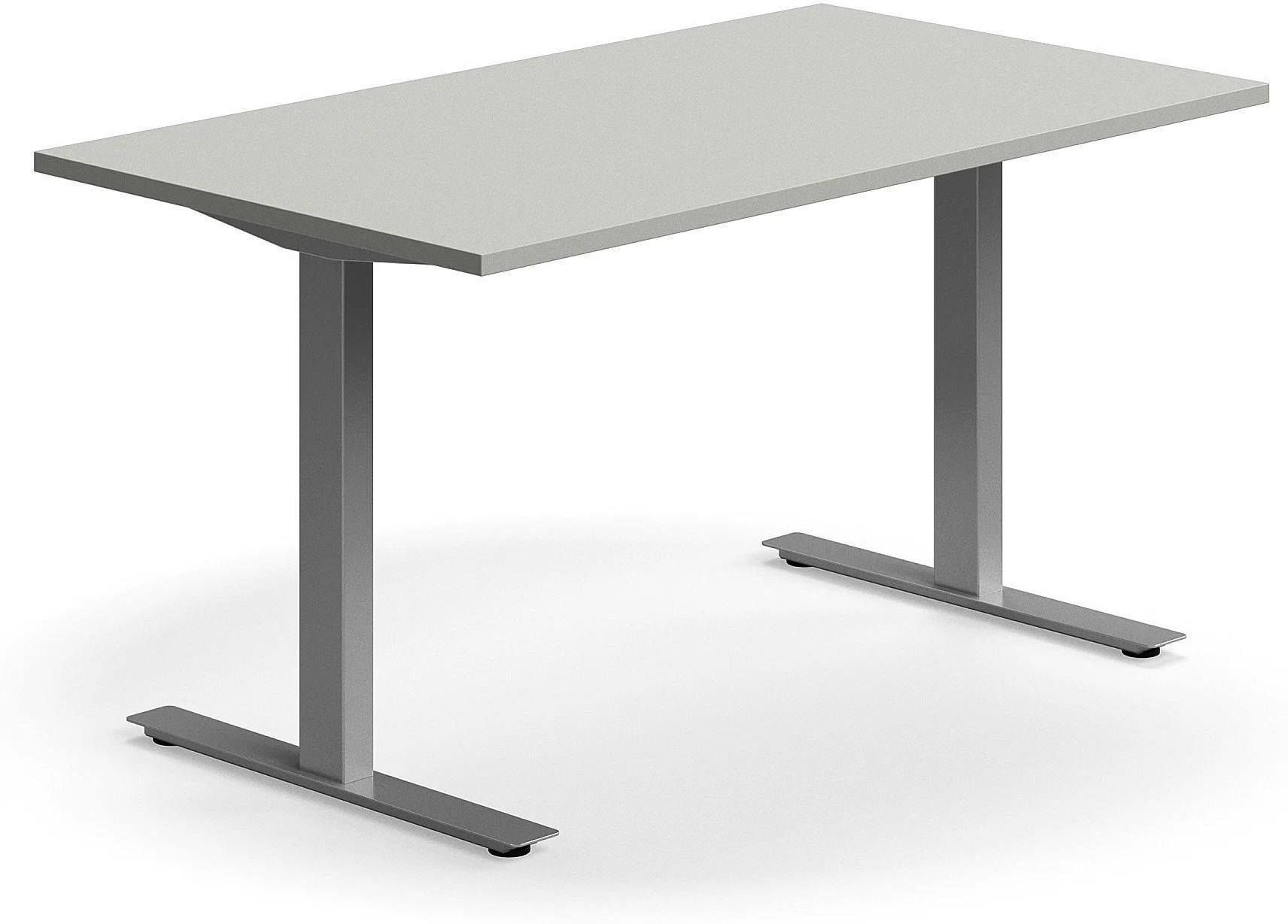 Aj Produkty Biurko Qbus, Proste, 1400X800 Mm, Rama T, Srebrny ...