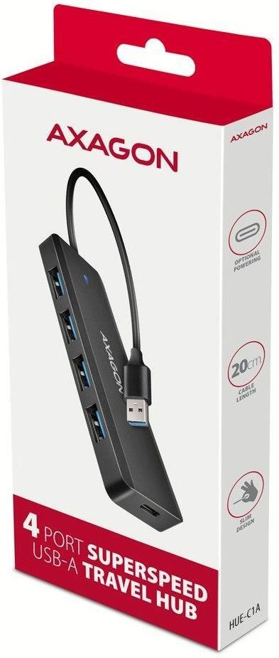 Hub USB Axagon HUB USB HUE-C1A 4-portowy hub USB 5Gbps Travel, USB-C ...