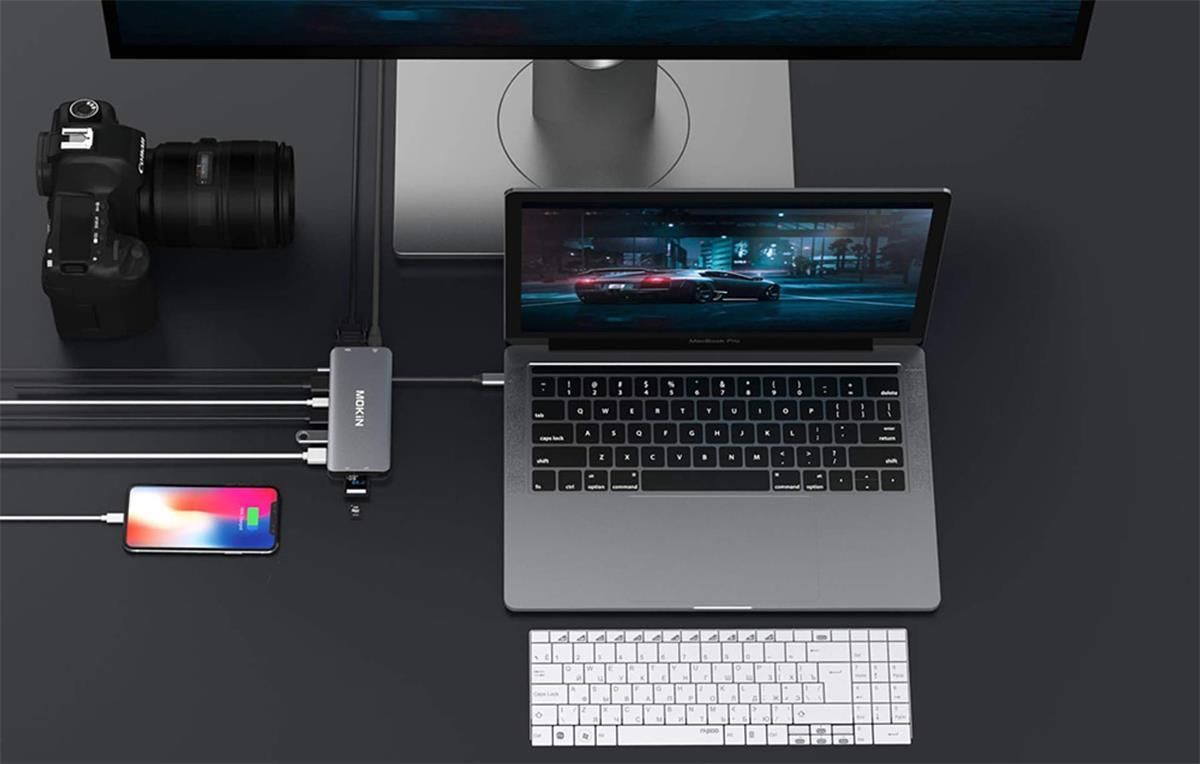 Hub USB Mokin HUB USB Adapter Hub 10w1 USB-C do 3x USB 3.0 + USB-C ...