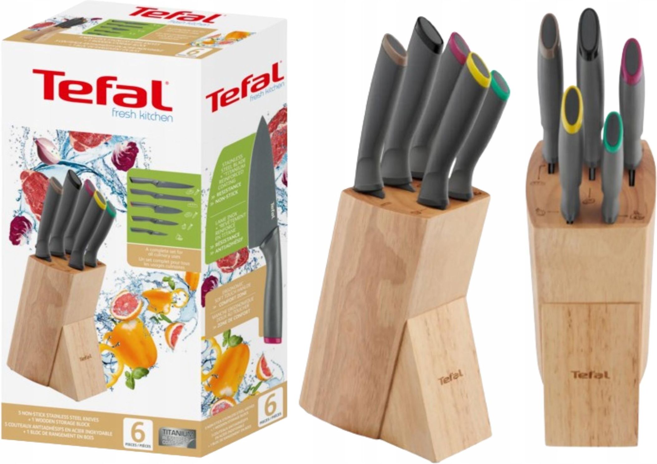 Tefal Fresh Kitchen Blok Zestaw Komplet 5 Noży - Opinie i atrakcyjne ...