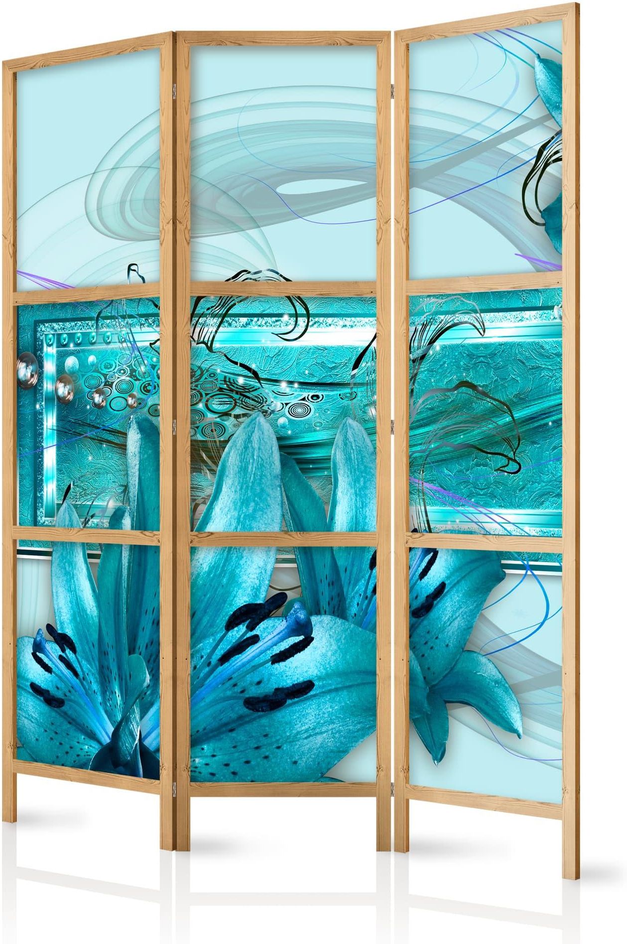 Artgeist Parawan Japoński Lilie W Błękicie I 135X172 (Su036N6) - Opinie ...