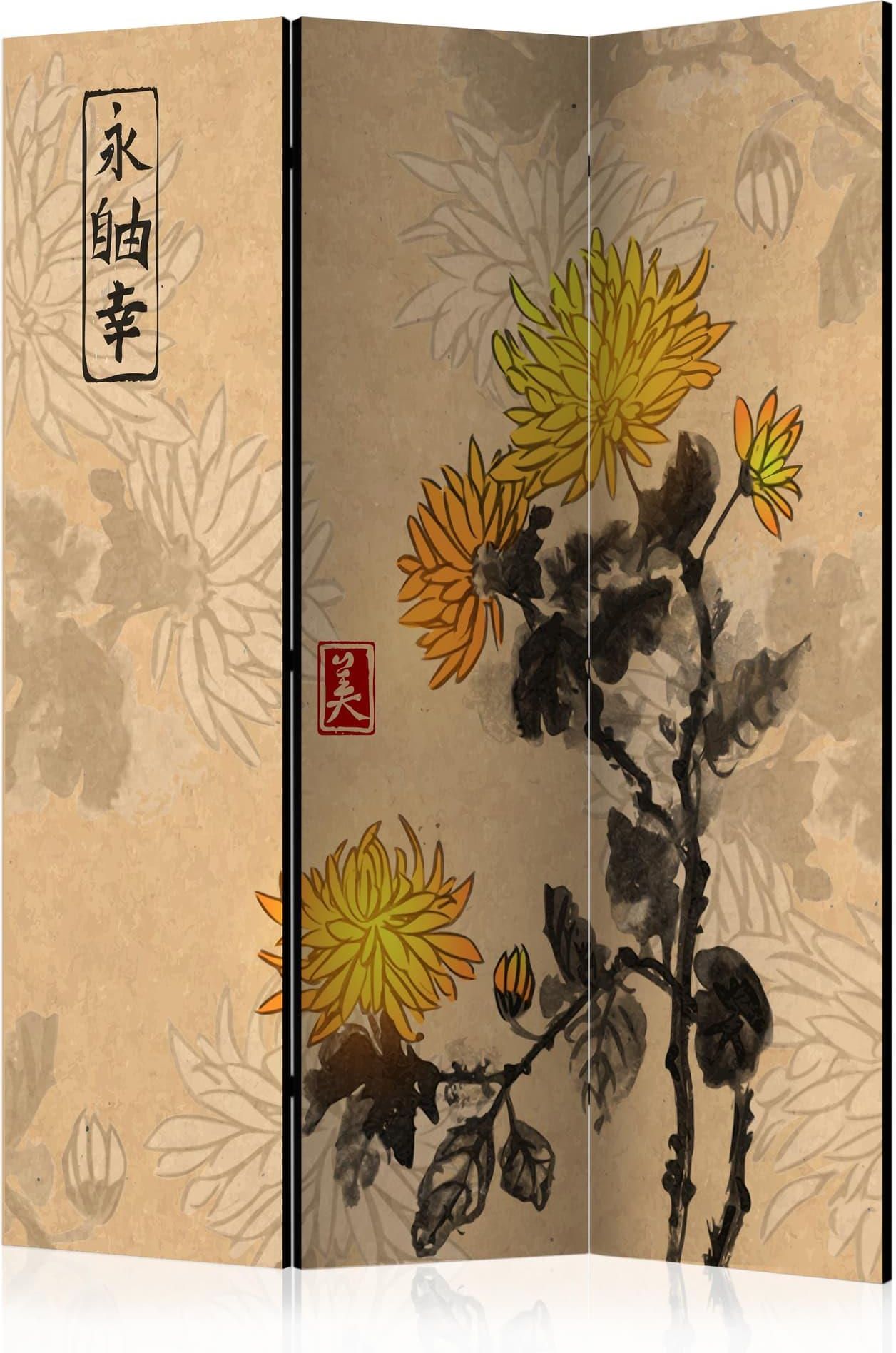 Artgeist Parawan Chryzantemy Room Dividers 135X172 Jednostronny ...