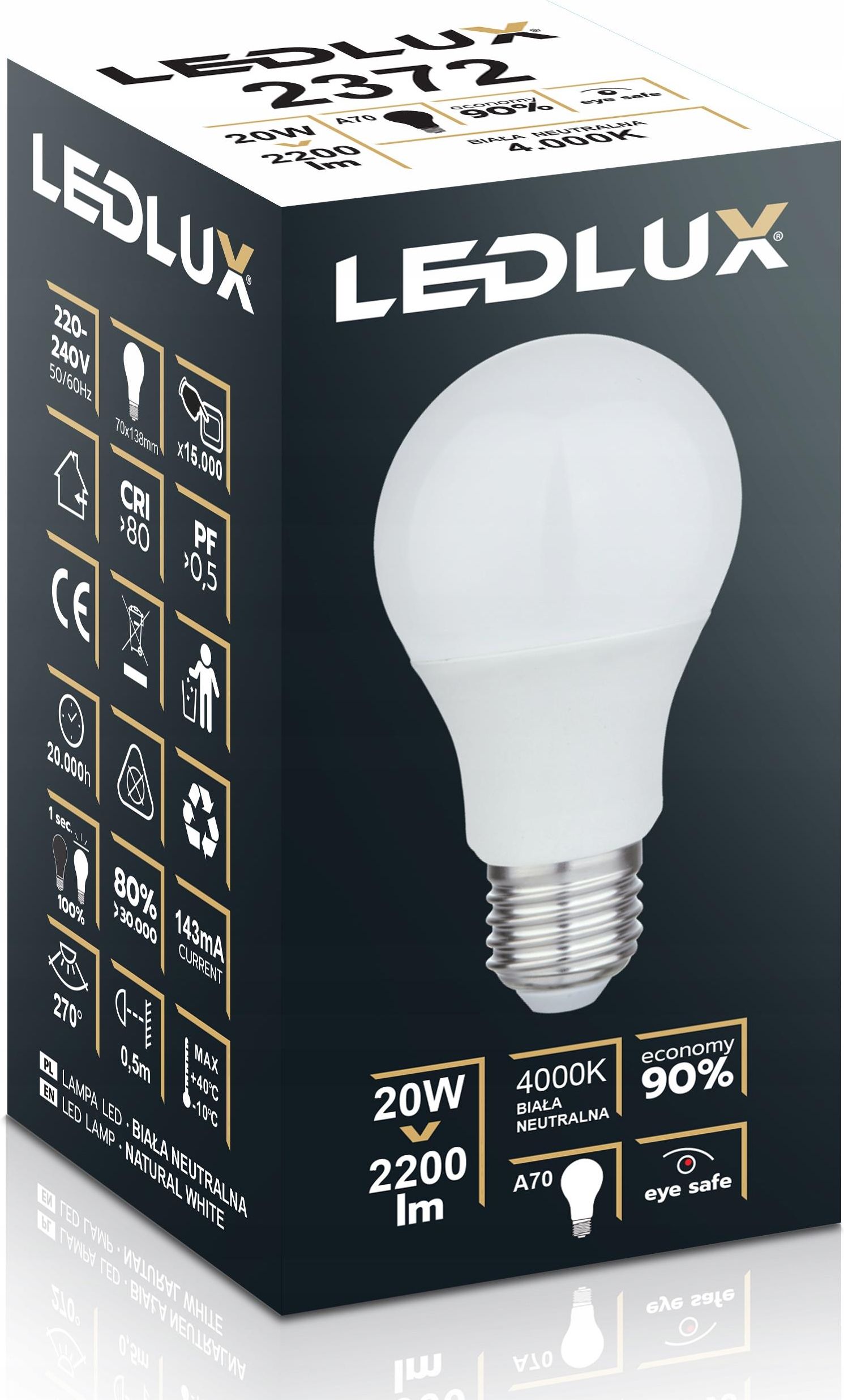 Led-lux Led E27 20W =150W Smd 4000K neutralna Premium - Opinie i ...