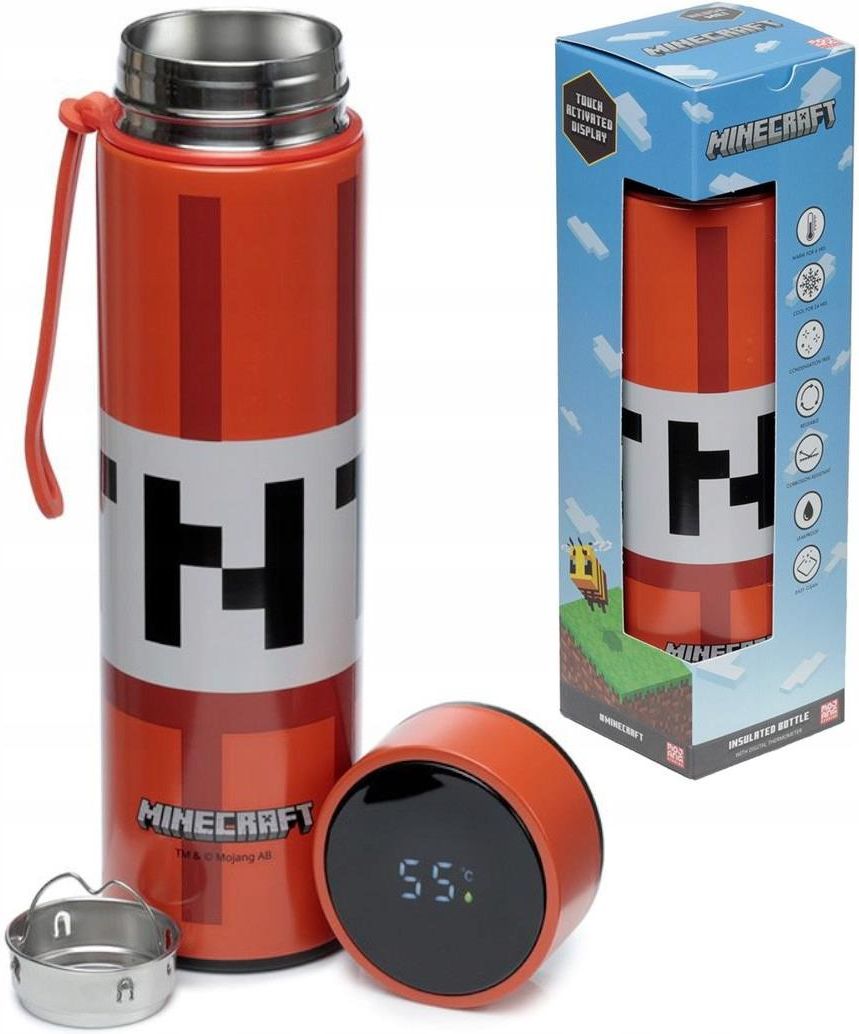 Minecraft TNT termos bidon butelka termicza wyświetlacz temperatury ...
