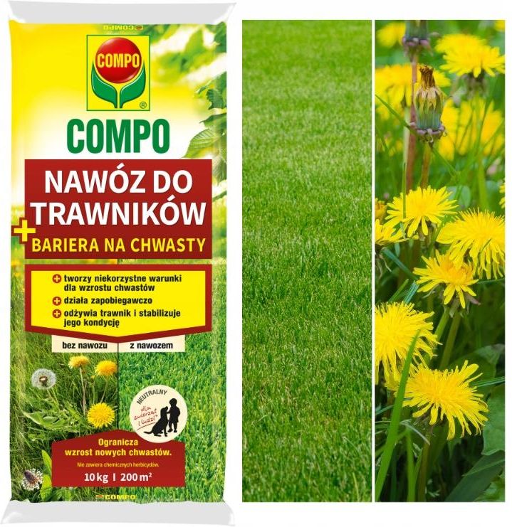 Nawóz Compo Nawóz Do Trawy Trawnika Z Odchwaszczaczem Na Chwasty 10kg ...