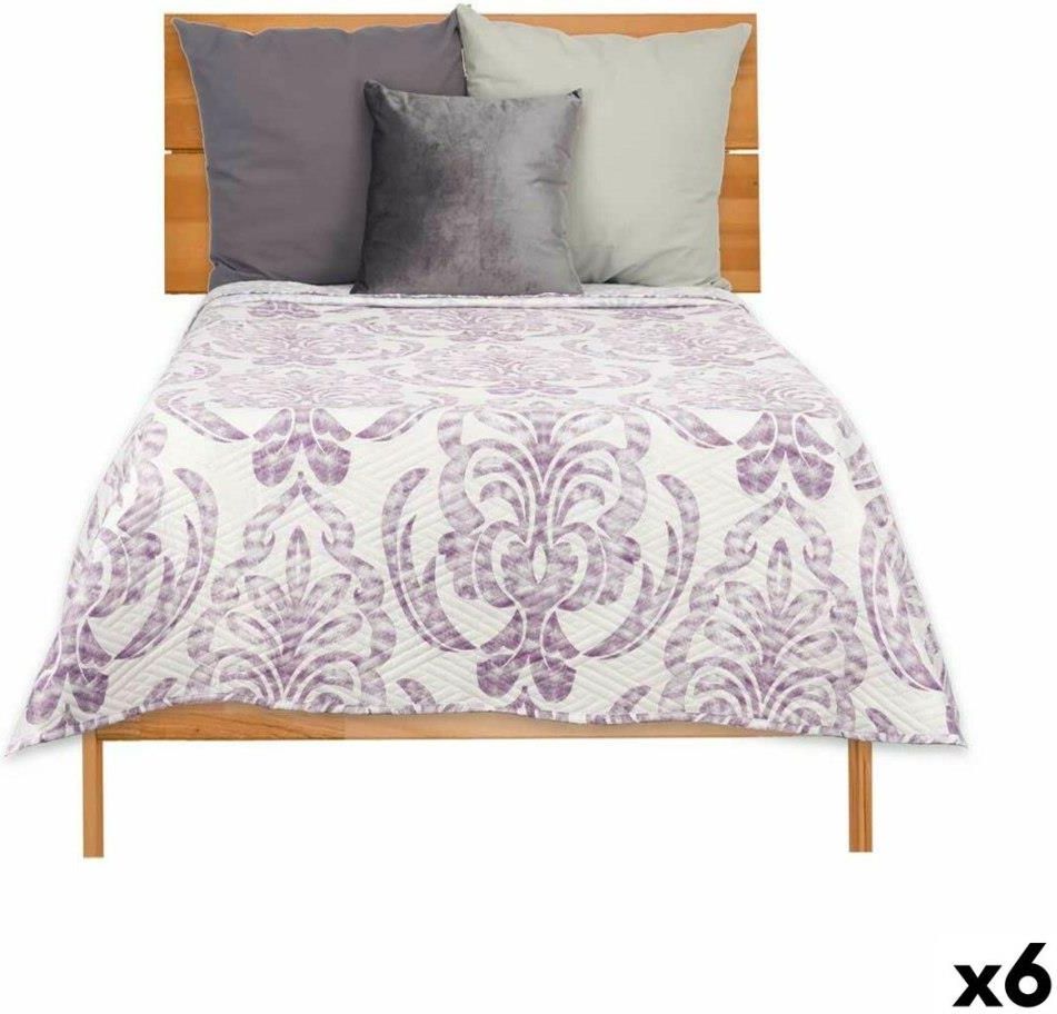 Gift Decor Emaga Dwustronna Narzuta Na Łóżko 240X260 Cm Biały Fioletowy (6 Sztuk) - Opinie i ...