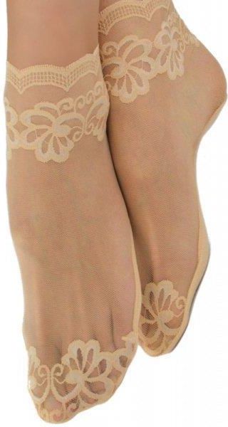 Noviti SN 033 W 02 koronka beżowe skarpetki damskie - Ceny i opinie - Ceneo.pl