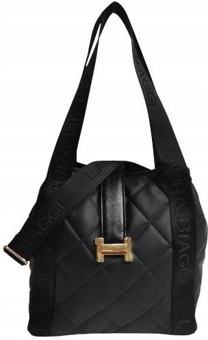 Torebka shopper Laura Biaggi torba na ramię czarna pikowana - Ceny i opinie - Ceneo.pl