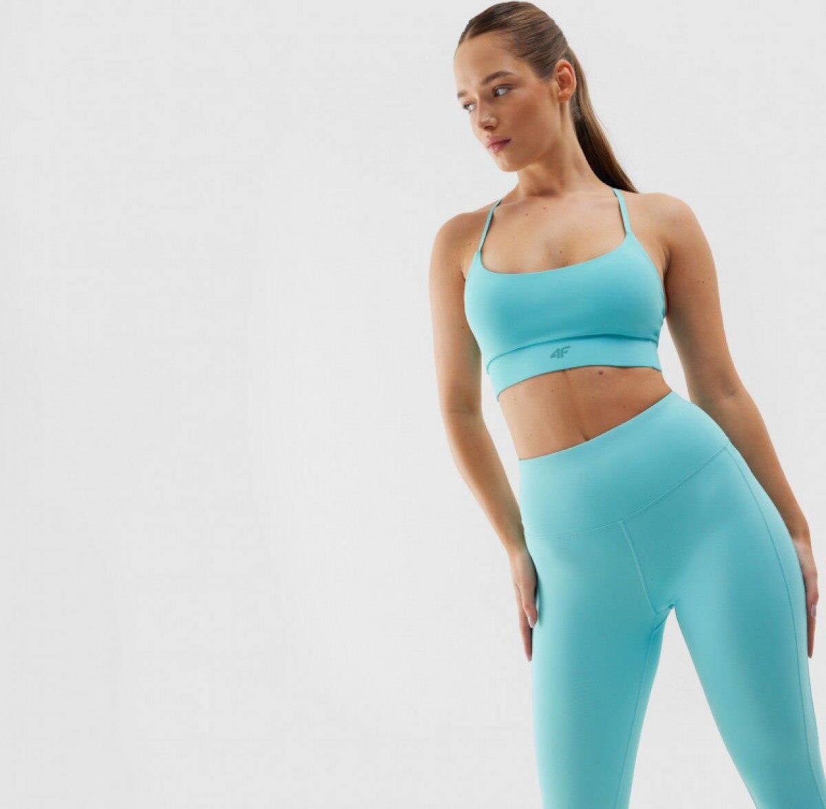 Damskie legginsy treningowe 4F 4FWSS24TFTIF232 - niebieskie - Ceny i ...