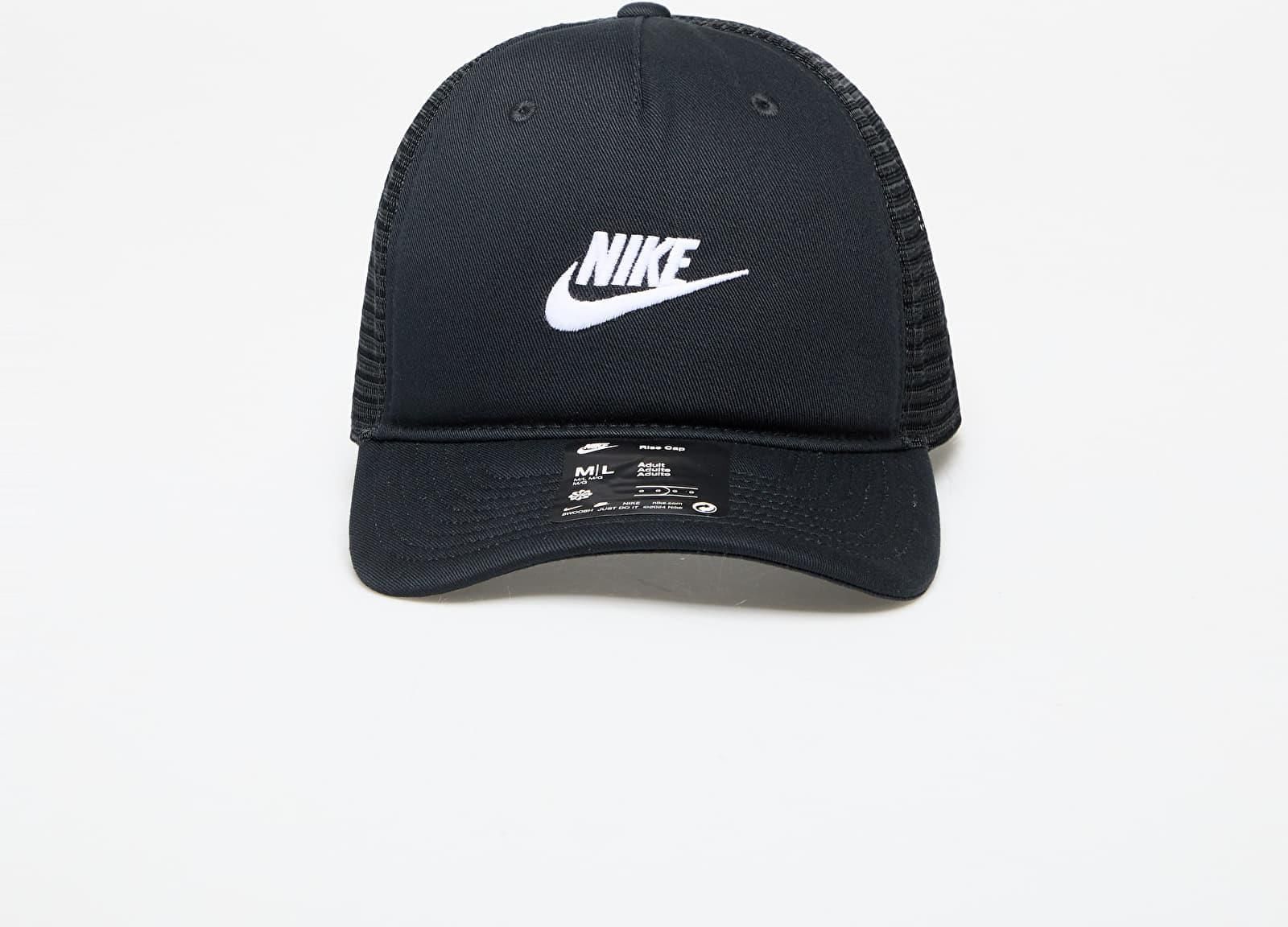 Nike Rise Cap Structured Trucker Cap Black/ Black/ White - Ceny i ...