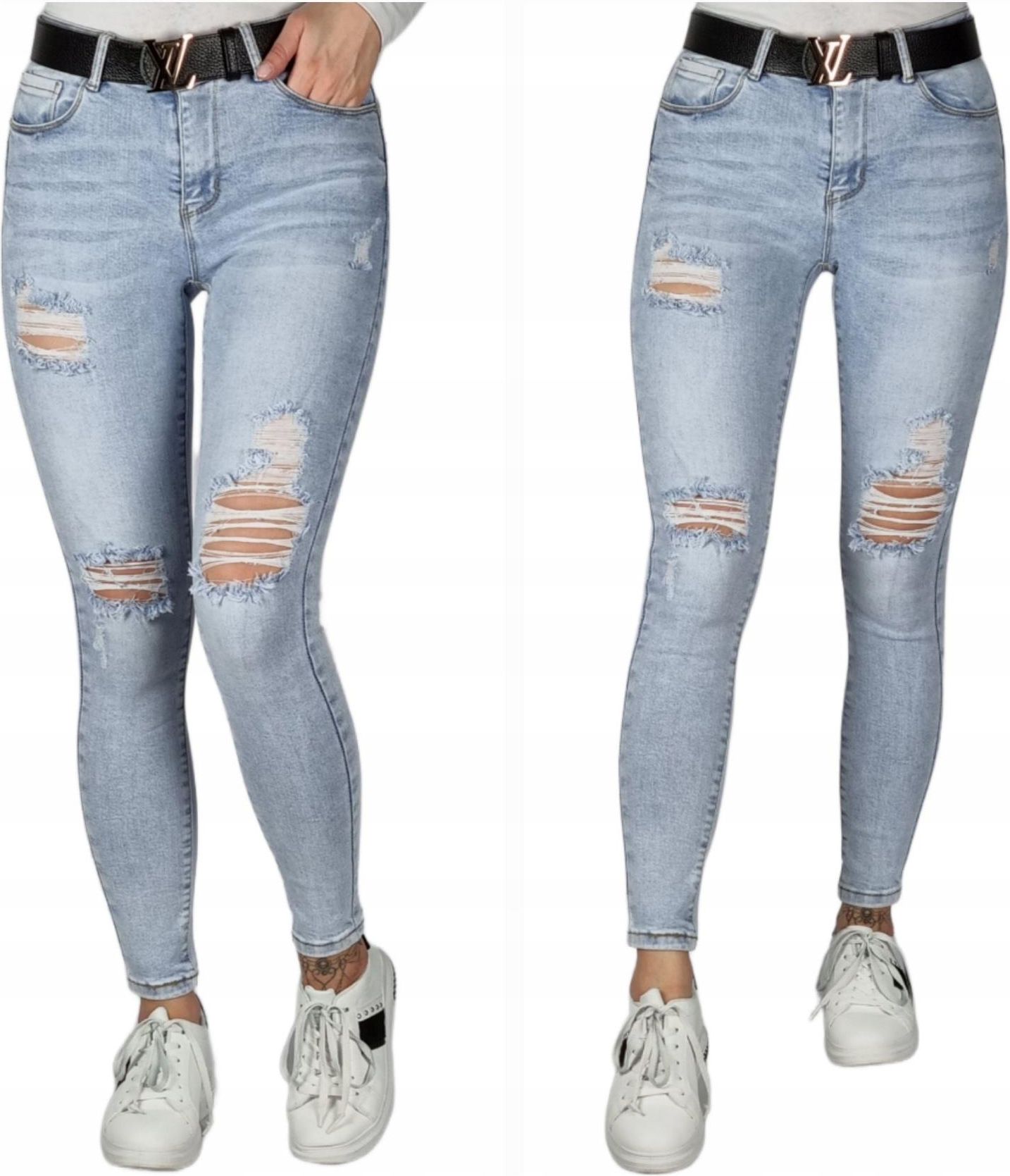 M.sara Spodnie Jeansowe Z Dziurami Rozmiar L - Ceny i opinie - Ceneo.pl