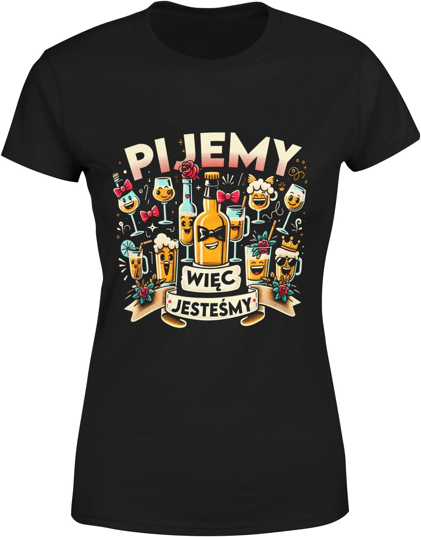 Pijemy więc jesteśmy dla ekipy kolegów Damska koszulka (XXL, Czarny ...