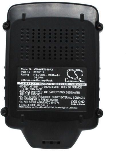 Cameron Sino Worx Wg150/Wa3512 2000Mah 36.00Wh Li-Ion 18.0V (CSWRX540PX ...