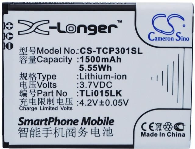 Bateria Cameron Sino Tcl P301M/Tli015Lk 1500Mah 5.55Wh Li-Ion 3.7V (CSTCP301SL) - Opinie i ceny ...