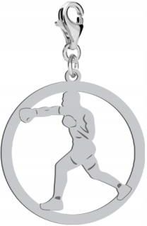 Charms Srebrny Kick-Boxing Srebro 925 Życzenia Prezent Dedykacja Gratis ...