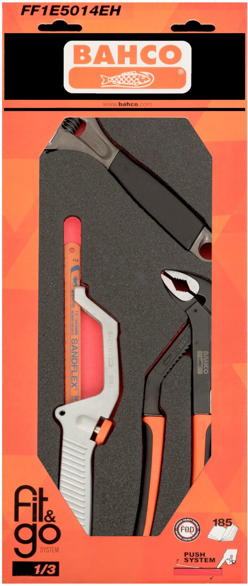 Zestaw narzędziowy Bahco Wkładka Z Pianki 1/3 Narzędziami Klucz Nastawny 9031P Szczypce Nastawne ...