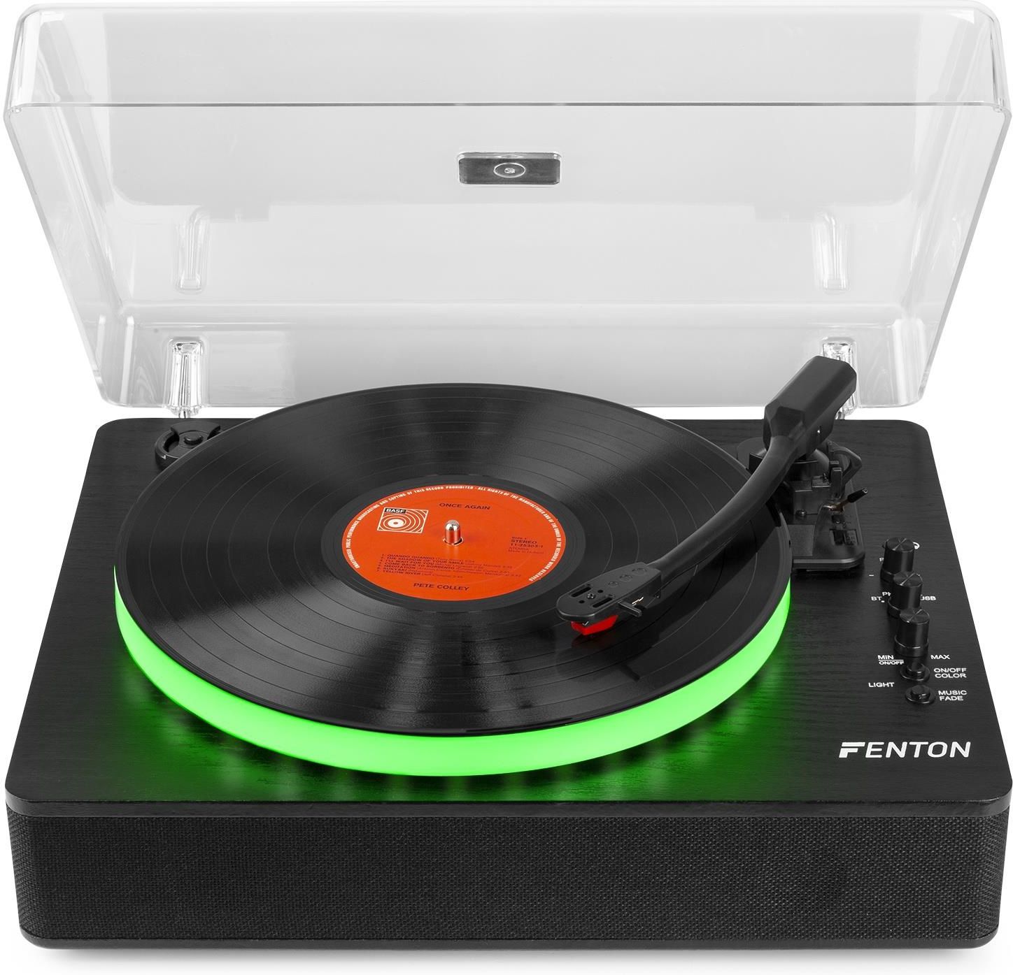Gramofon Gramofon RP162LED Fenton z wejściem/wyjściem BT, czarny ...
