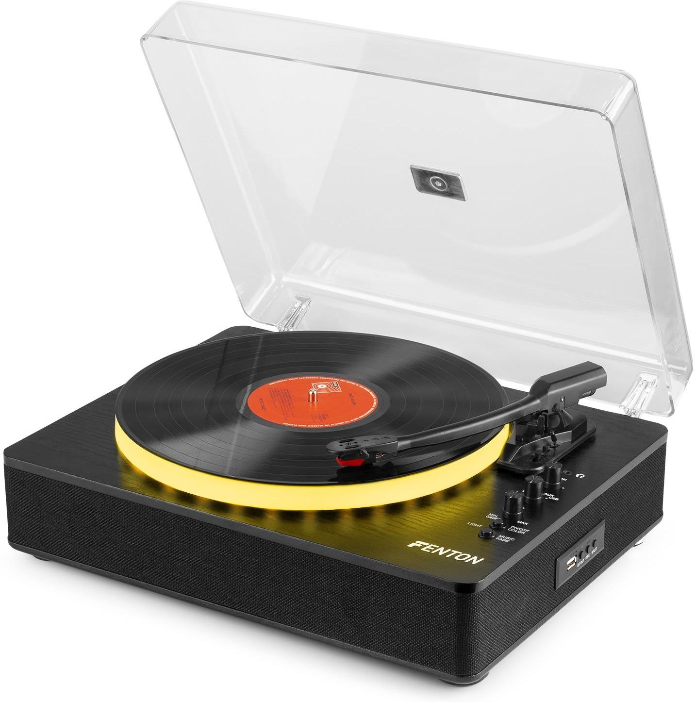 Gramofon Gramofon RP162LED Fenton z wejściem/wyjściem BT, czarny ...