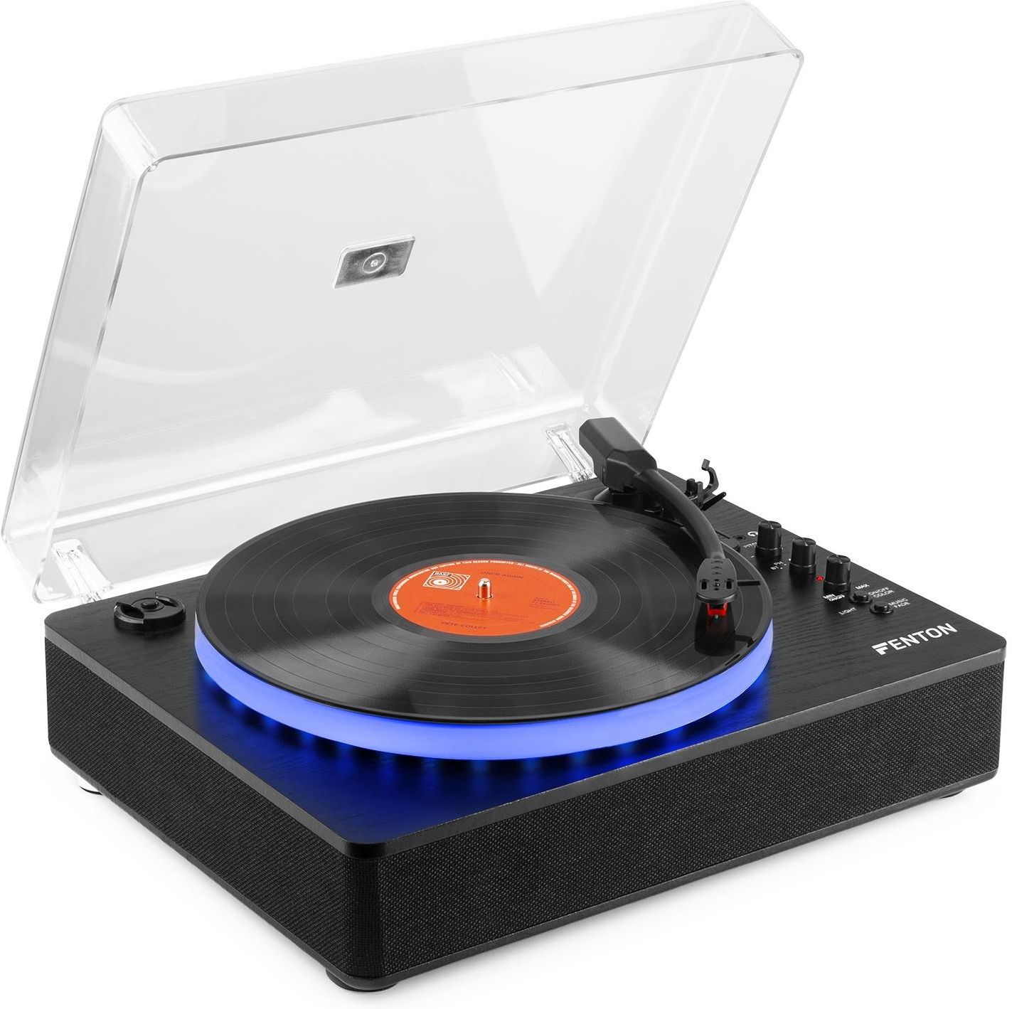Gramofon Gramofon RP162LED Fenton z wejściem/wyjściem BT, czarny ...