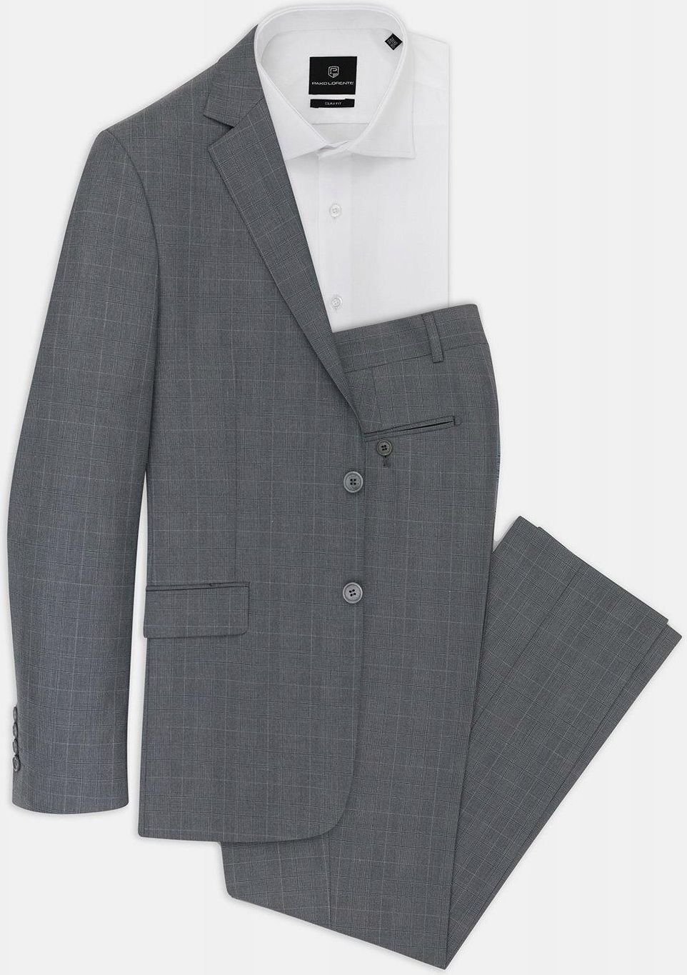 Szary garnitur męski w kratę Slim Fit Pako Lorente 182/84/50 - Ceny i ...