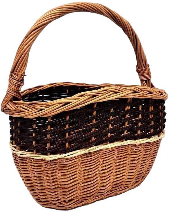 Koszyk wiklinowy Owalny ozdobny jasno-ciemny 42x29x44 cm WIKLINOLANDIA ...