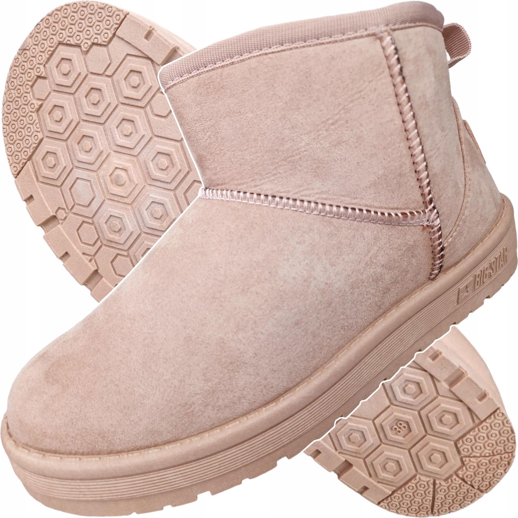 Buty Zimowe Damskie Śniegowce Ocieplane różowe botki Big Star KK274293 ...