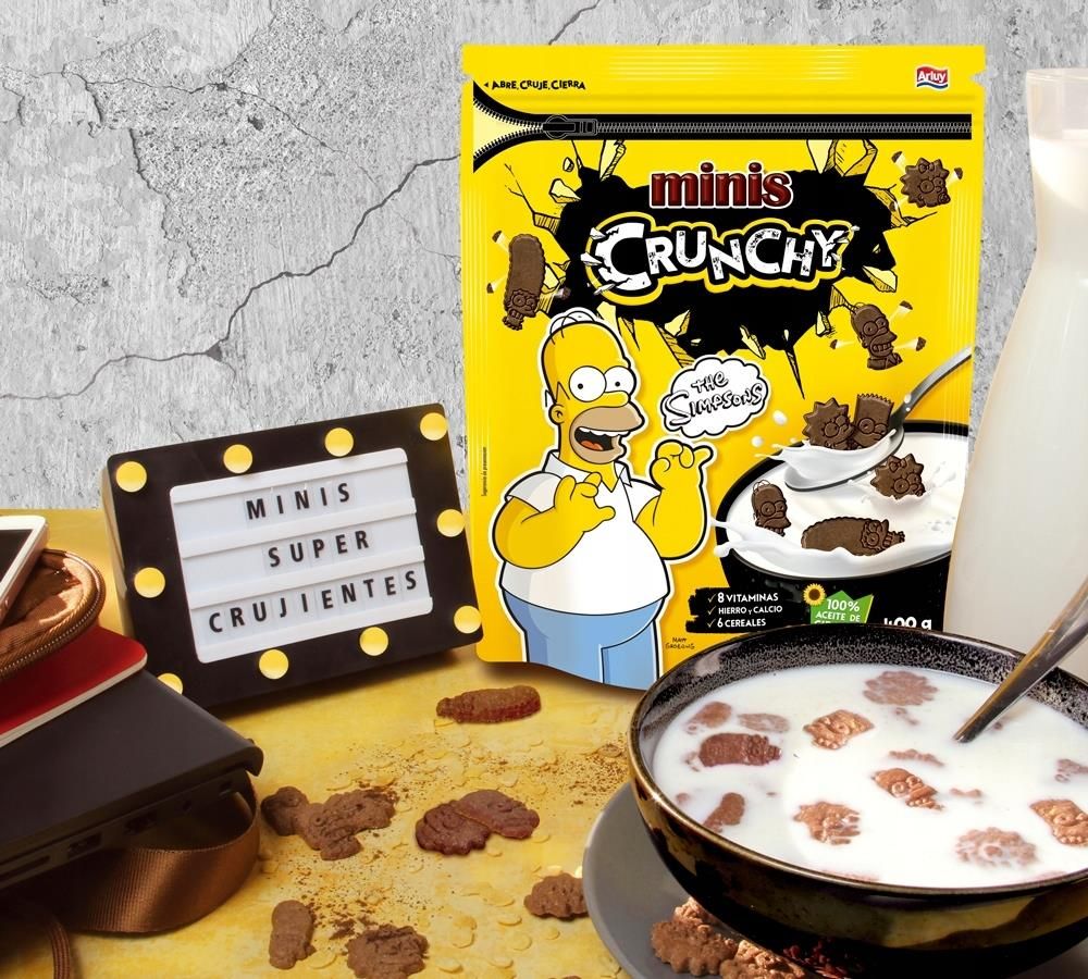 Arluy Minis Crunchy The Simpsons 400 G. Mini Ciasteczka Płatki ...