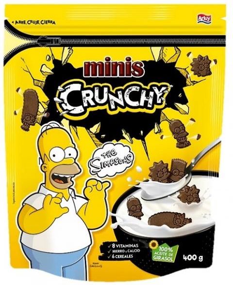 Arluy Minis Crunchy The Simpsons 400 G. Mini Ciasteczka Płatki ...