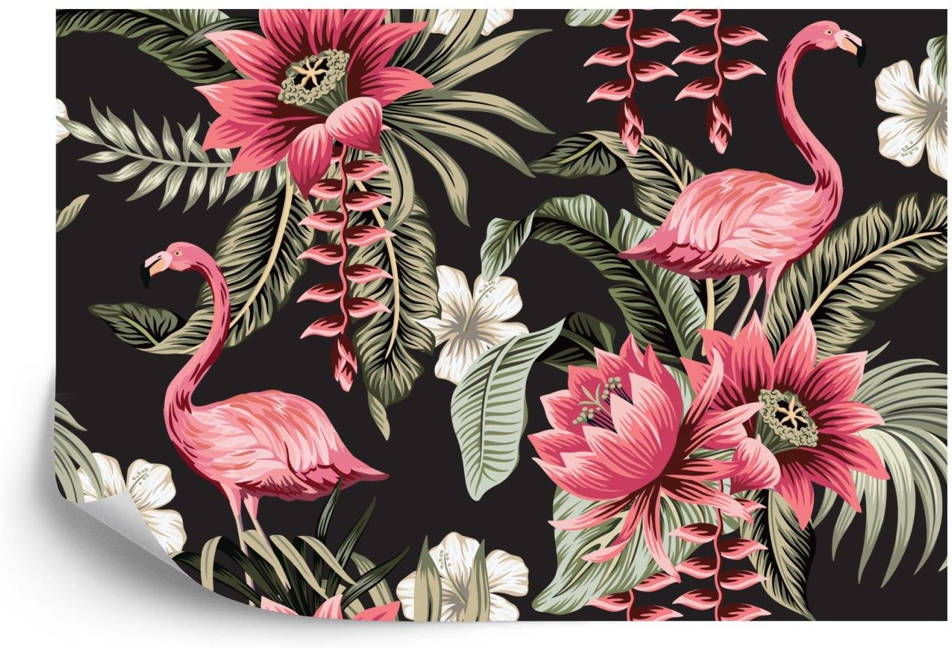 Fototapeta Tropikalne Kwiaty I Flamingi Vintage - Opinie i ceny na Ceneo.pl