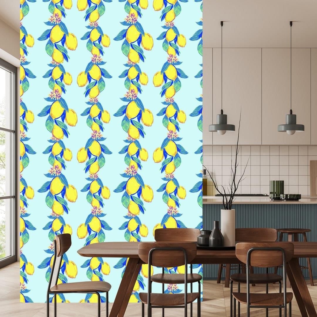 Tapeta Cytryny Z Liśćmi I Kwiatami - Opinie i ceny na Ceneo.pl