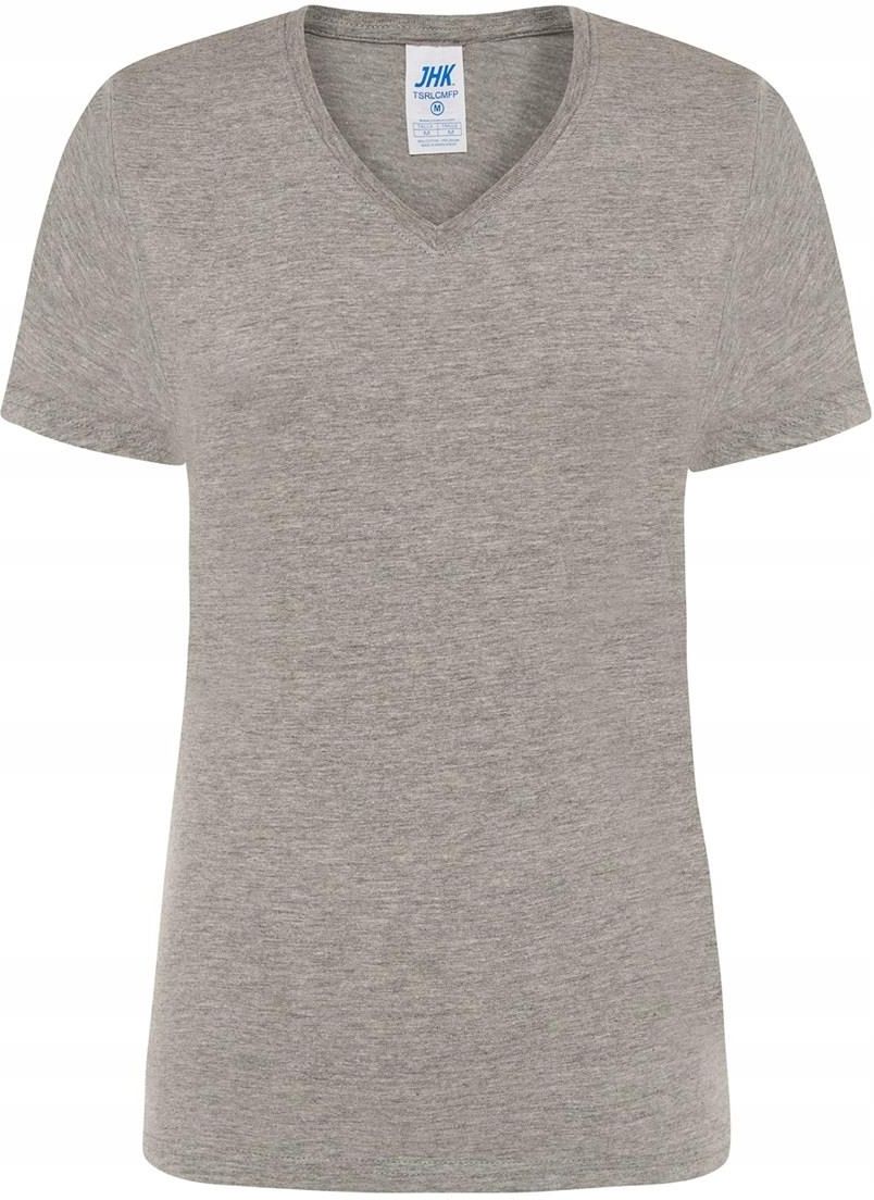 Koszulka Damska Szara w Serek T-Shirt Damski Jhk Comfort V-neck - Ceny ...