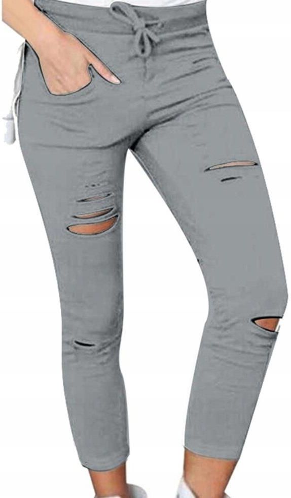 Modne Spodnie Dresowe Z Dziurami Sportowe Strecz M - Ceny i opinie ...