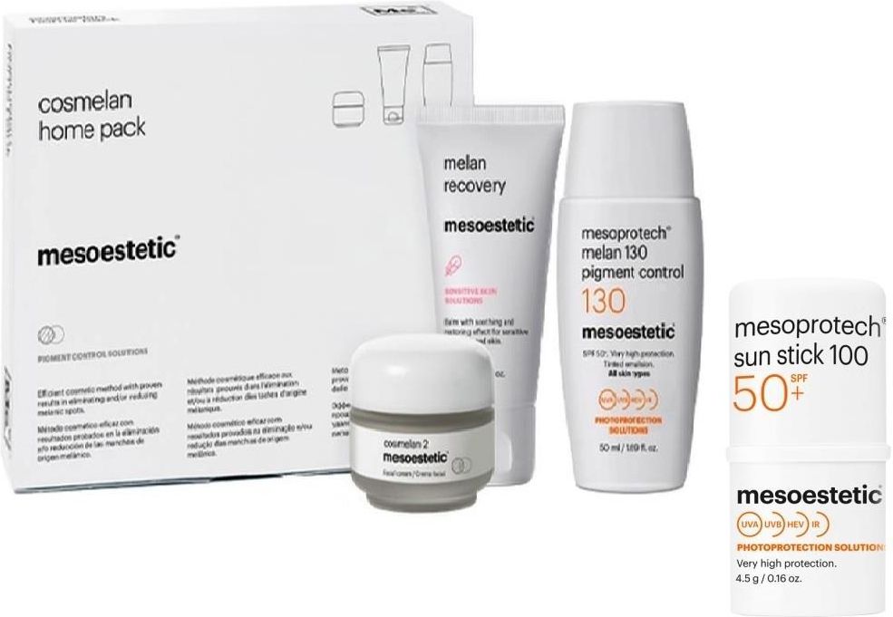 Zestaw Mesoestetic Cosmelan Home Pack + Mesoestetic Mesoprotech Sun ...