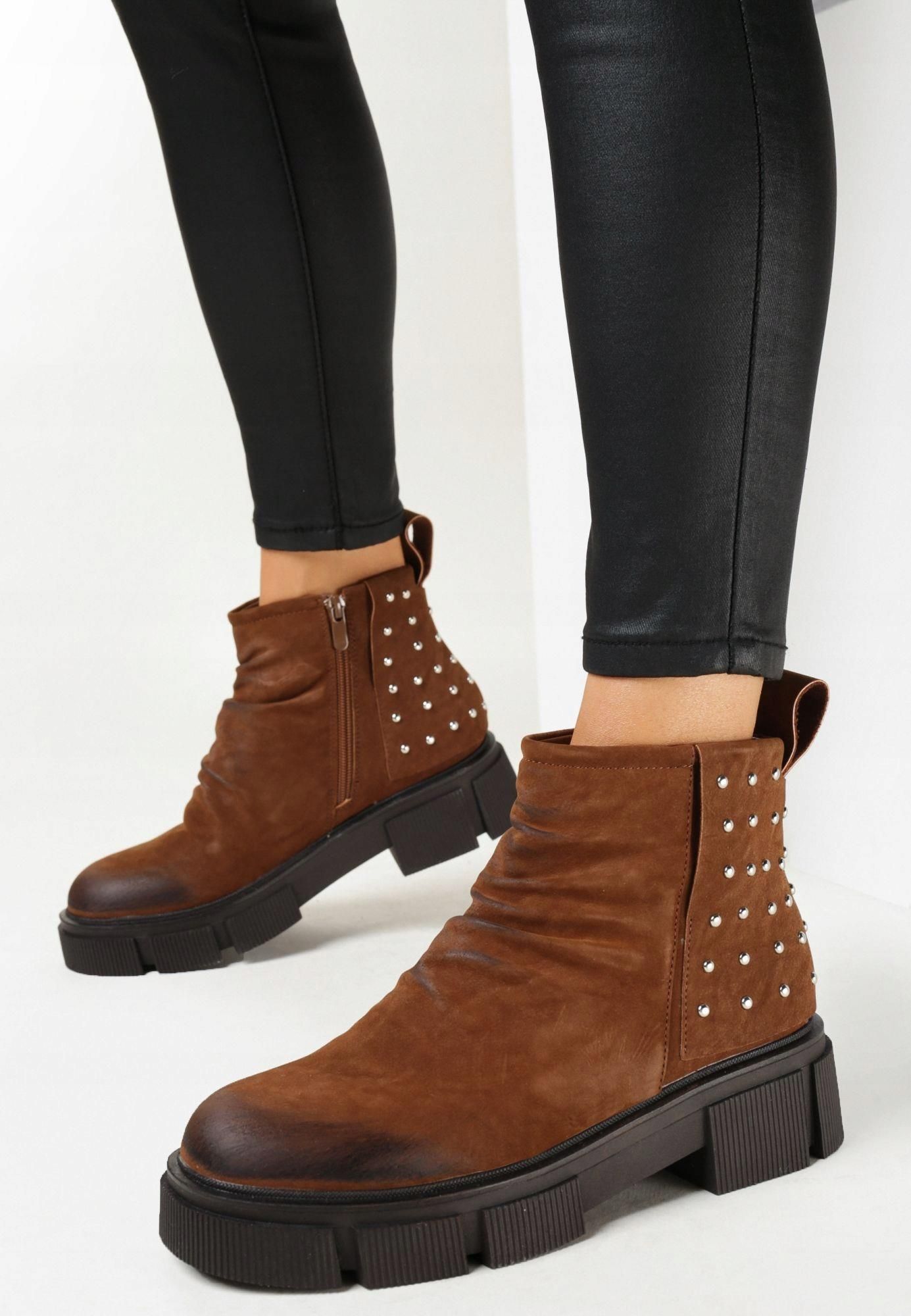 Born2Be Brązowe Botki damskie 39 Nubuk syntetyczny - Ceny i opinie ...