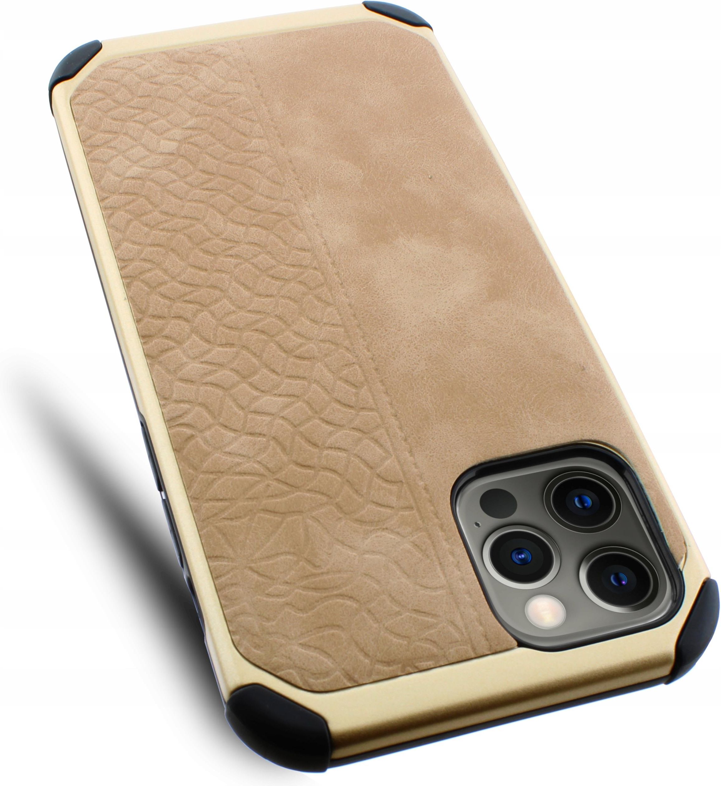 Skyfix Etui Ze Skóry Luxurious Do Iphone 12 Gold - Etui na telefon ...