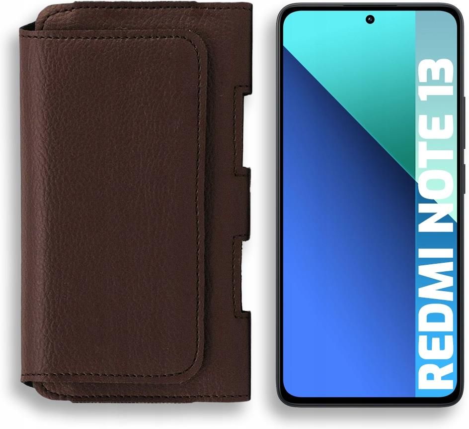 Leo Kabura Etui Do Redmi Note 13 Case Pokrowiec Futerał Skóra Eco Brąz ...