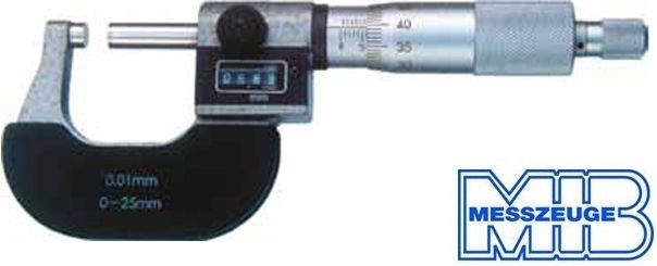 Mikrometr MIB Precyzyjny Mikrometr z mechanicznym liczydłem, odczyt 0 ...