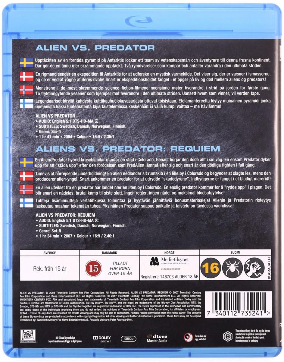 Film Blu-ray Alien vs. Predator / Aliens vs. Predator 2 Requiem (Obcy ...