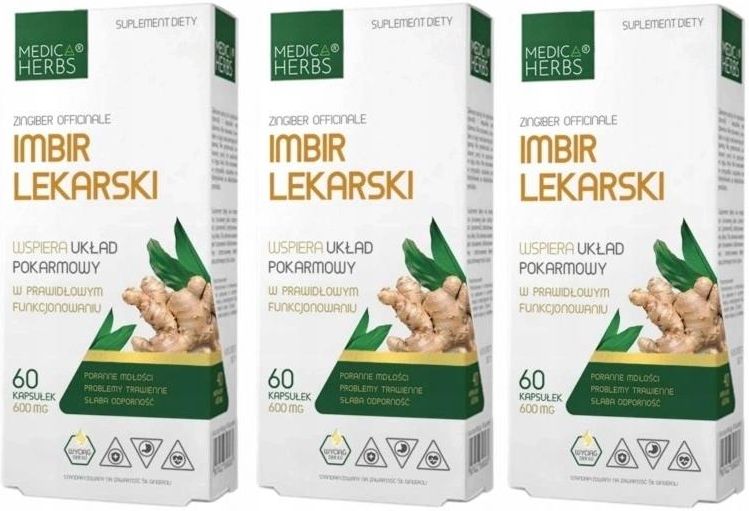 Medica Herbs Imbir Lekarski 3x60 kaps - Opinie i ceny na Ceneo.pl