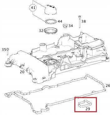 Głowica cylindra Mercedes Uszczelka Pokrywy Zaworow A2710161321 ...