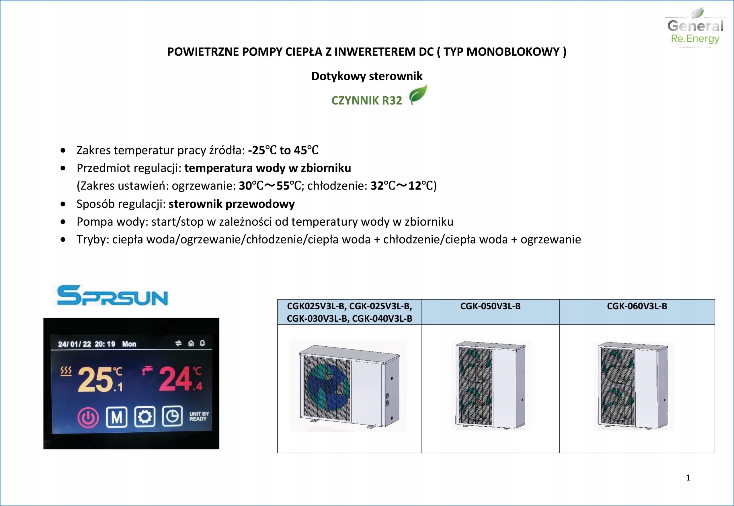 Pompa ciepła Sprsun 9,5kW CGK025V3LB - Opinie i ceny na Ceneo.pl