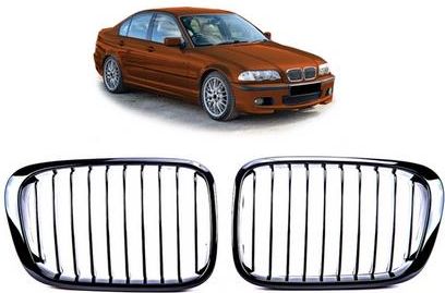 Mtuning Grill Sportowy Pojedyncze Żeberka Gloss Black Bmw 3 E46 Sedan Compact Touring Przed ...