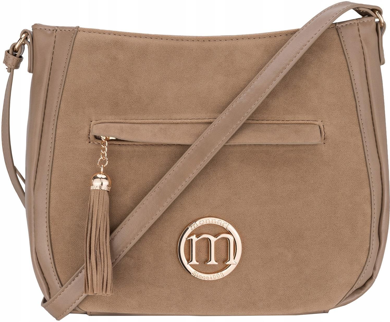 Torebka Listonoszka Monnari Beżowa Zamsz Zawieszka Złote Logo - Ceny i opinie - Ceneo.pl