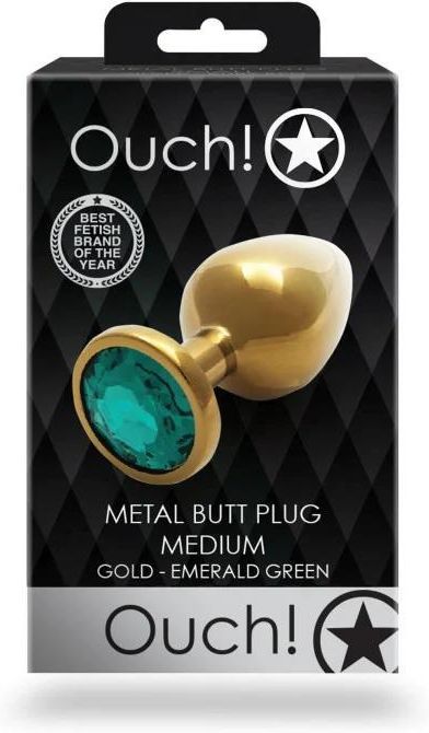 Ouch! Round Gem Butt Plug Medium 36-Ou803Gld - Ceneo.pl