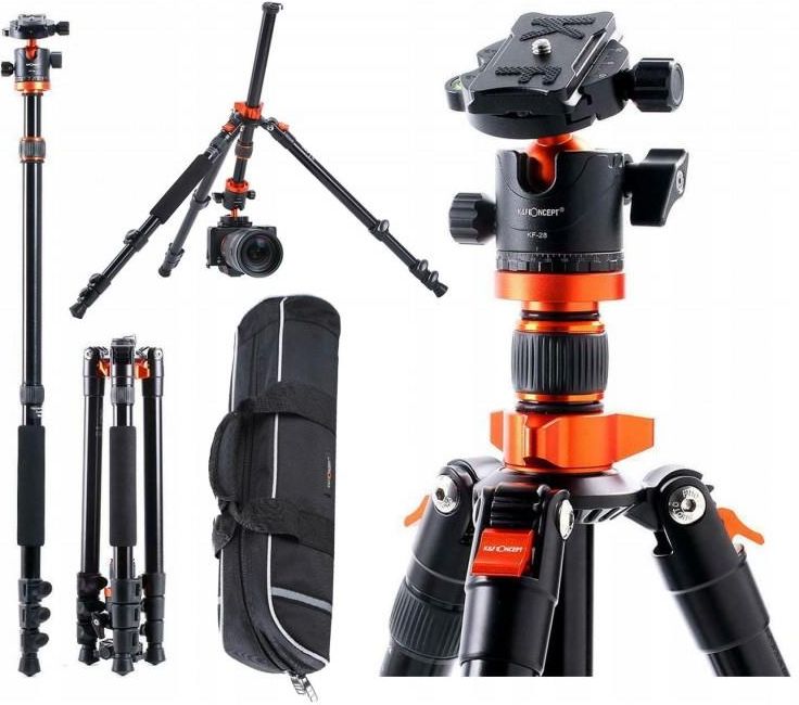 Statyw K&F Statyw fotograficzny PRO + głowica + monopod 2w1 Magnez 3D ...