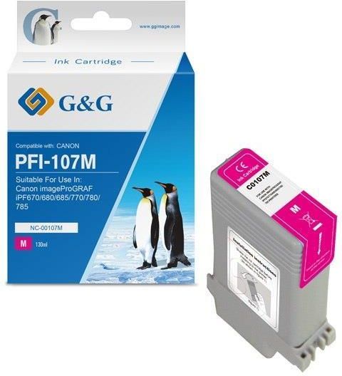 Tusz G&G kompatybilny ink / tusz z PFI107M, NC-00107M, 6707B001, magenta, 130ml (NC00107M) do ...